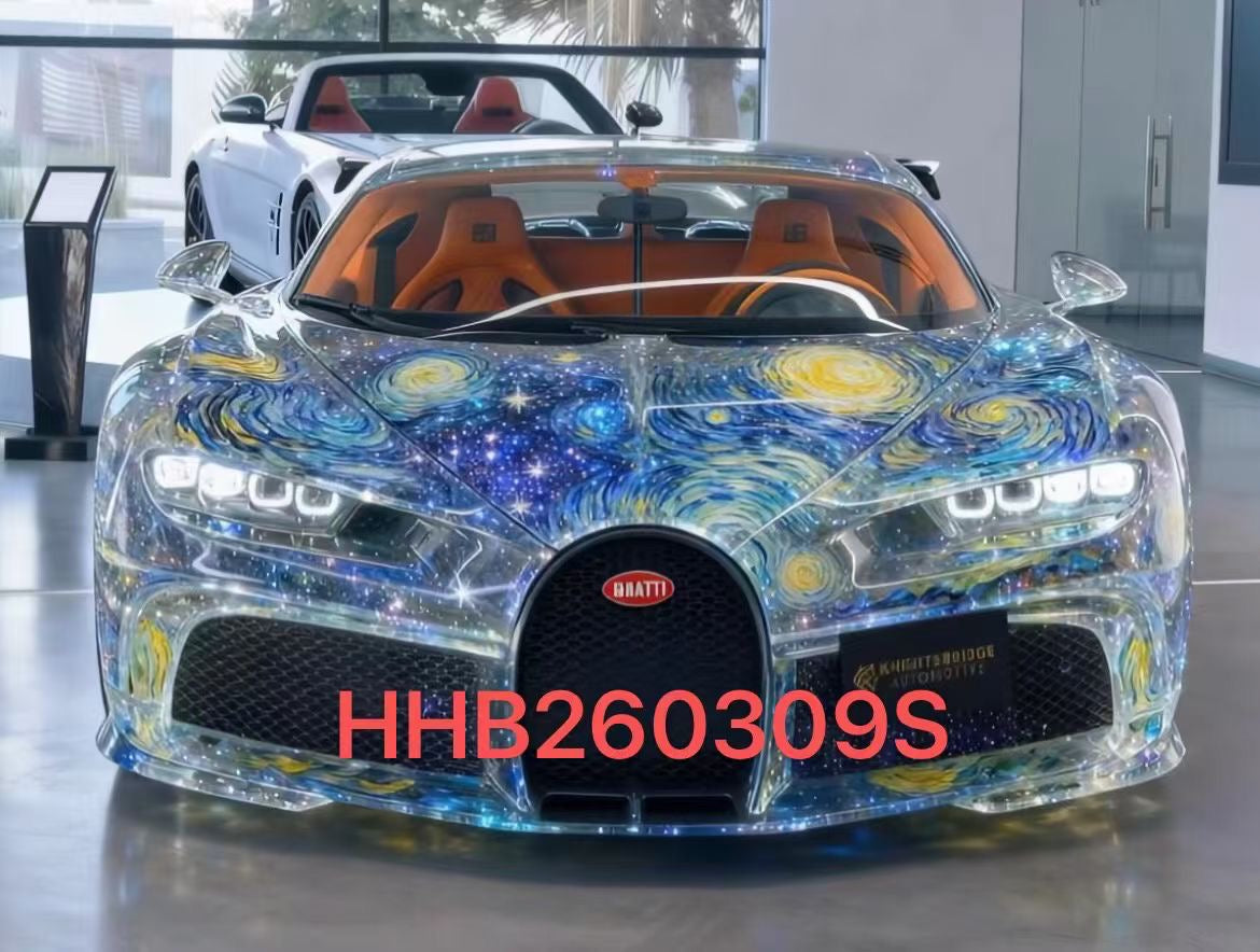 HH 1/18 Bugatti Chiron SS Van Gogh Starry Night Livery Limited Edition ...